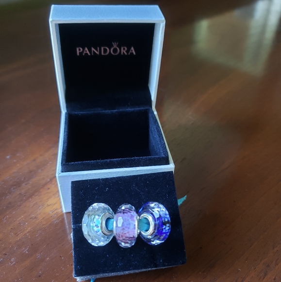 Accessories | Pandora Sea Glass Murano Faceted Charm | Poshmark